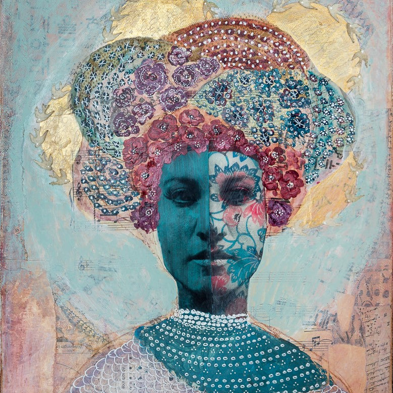 The Gold Current by Yasmin | Yasmin: Mixed Media Artist