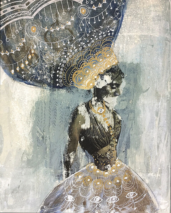 Yasmin: Mixed Media Artist — The Gold Current by Yasmin
