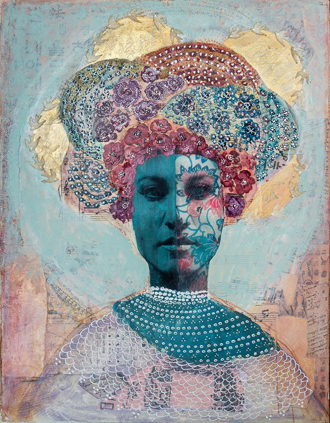 Yasmin: Mixed Media Artist — The Gold Current by Yasmin